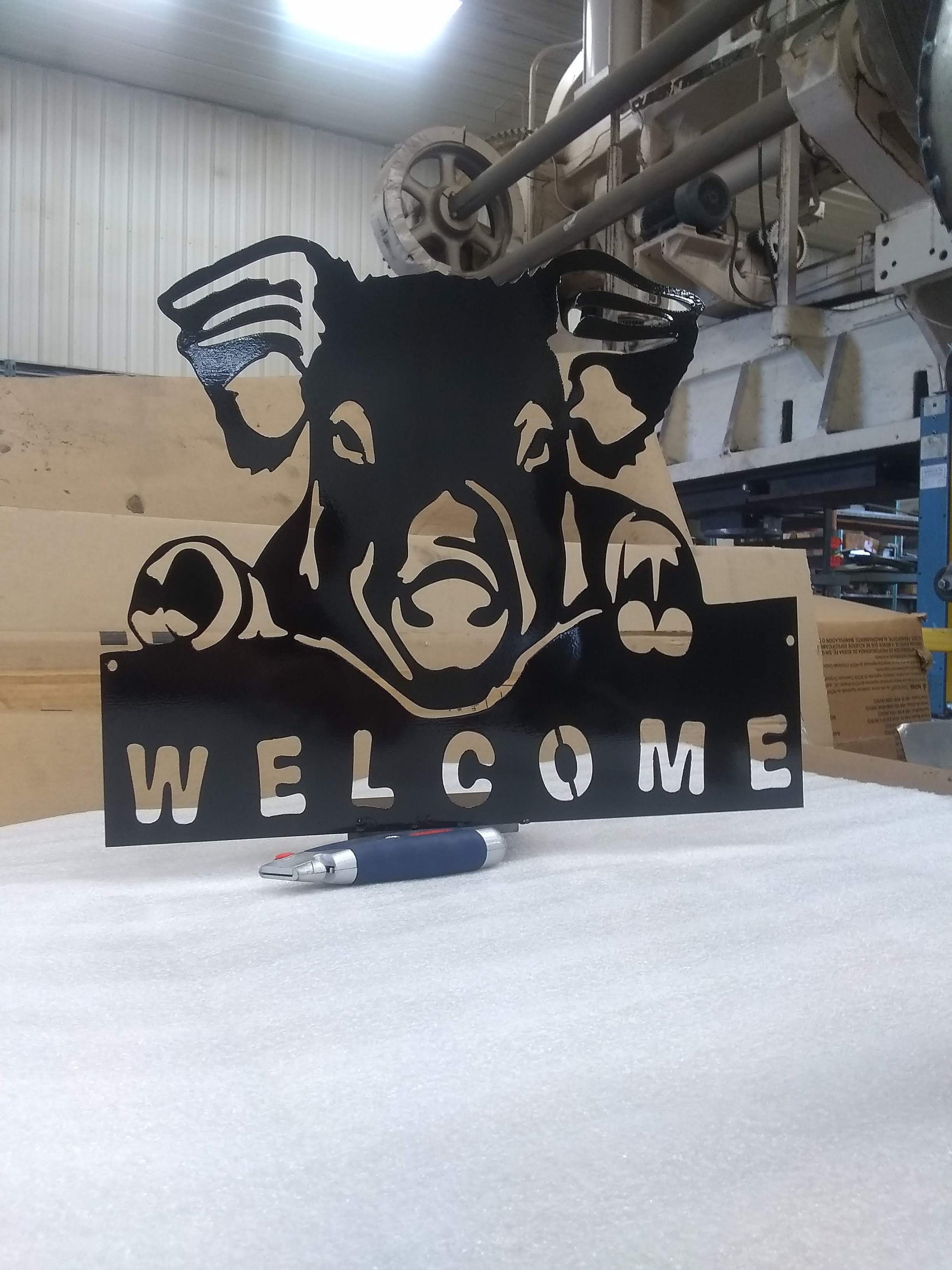 Pig Welcome Sign Garden or Home | Etsy