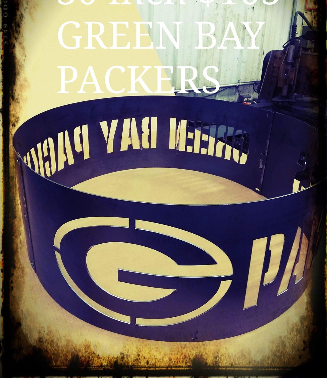 30 Inch Green Bay Packers, Bolt Together Fire Pit Painted High Temp ...