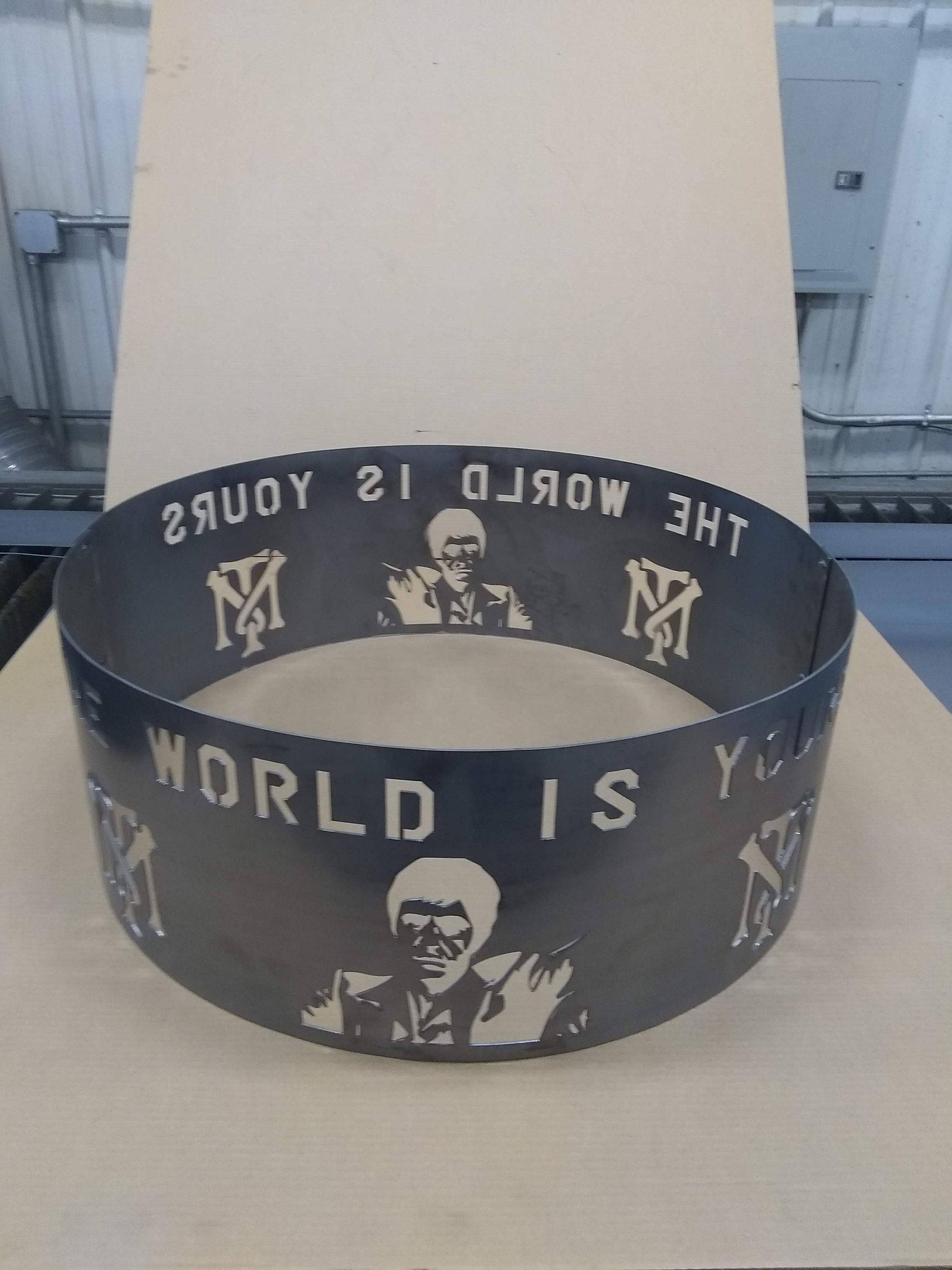 30 Inch Scarface the World is Yours, Bolt Together Fire Pit Painted ...