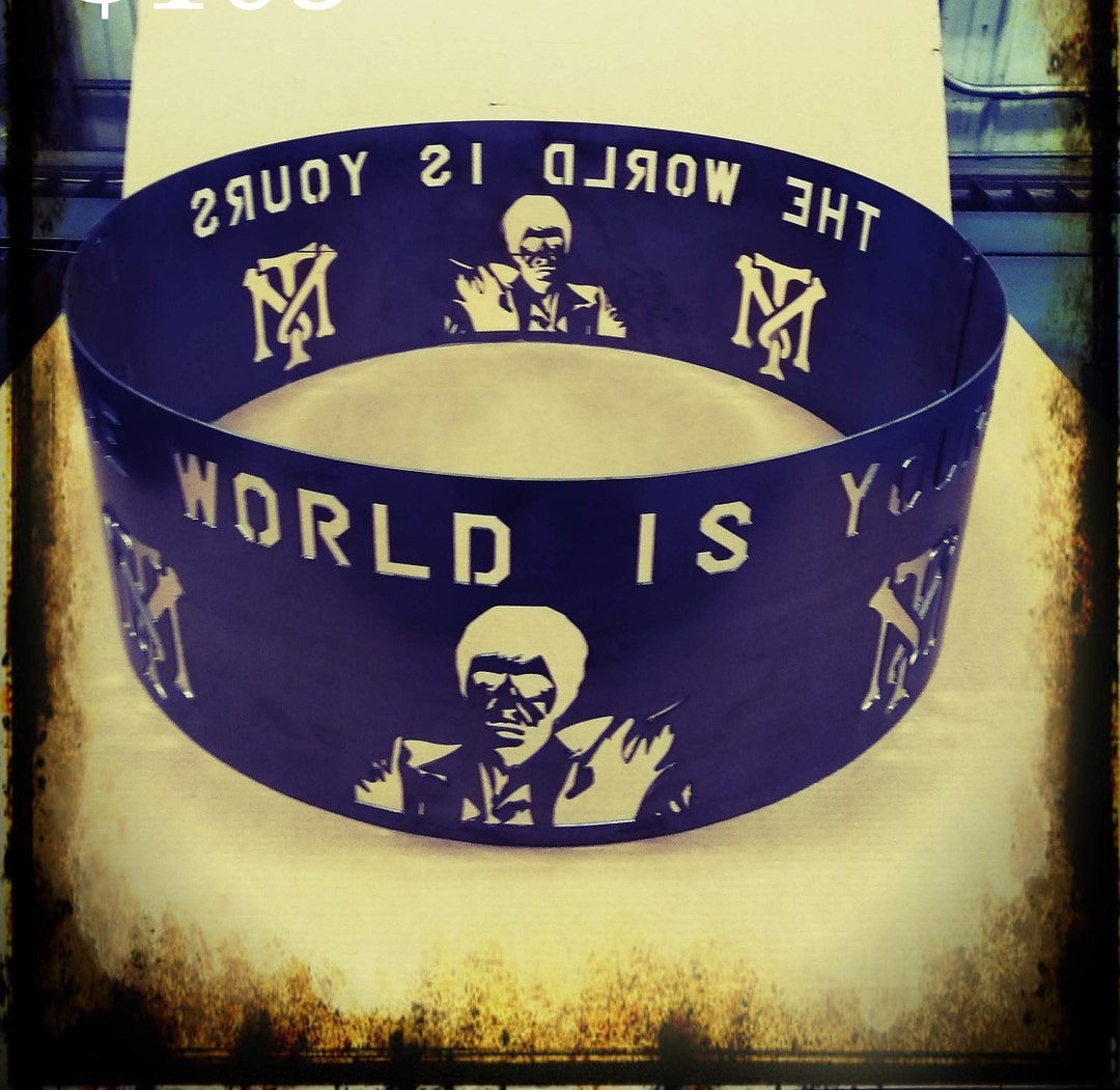 30 Inch Scarface the World is Yours, Bolt Together Fire Pit Painted ...