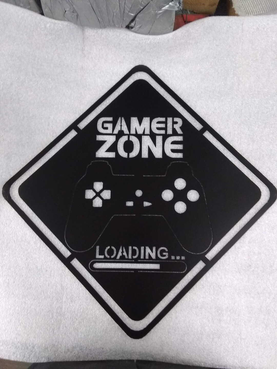 Gamer Zone Wall Hanging Sign. 20 Gauge Painted Black. Very Cool. Great ...