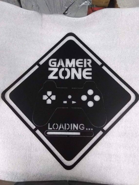 Gamer Zone Wall Hanging Sign. 20 Gauge Painted Black. Very | Etsy