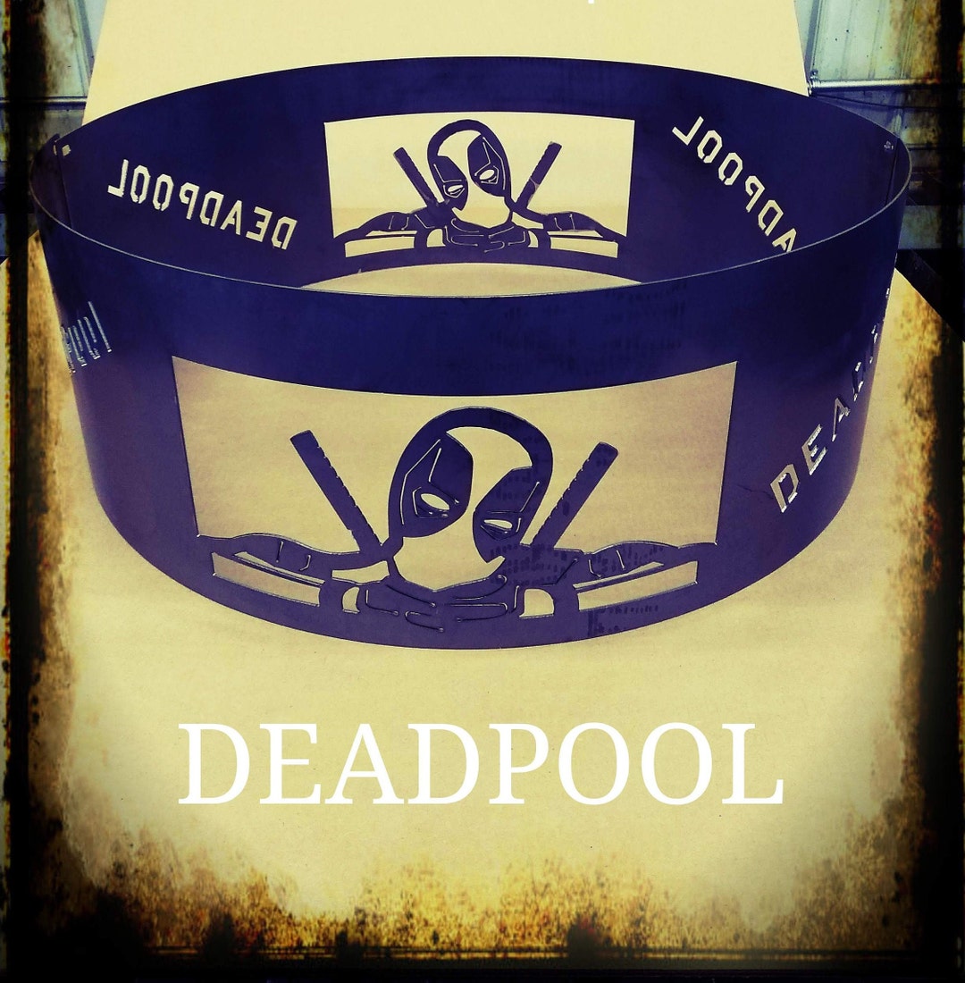30 Inch DEADPOOL Bolt Together Fire Pit Painted High Temp Black, 12 ...