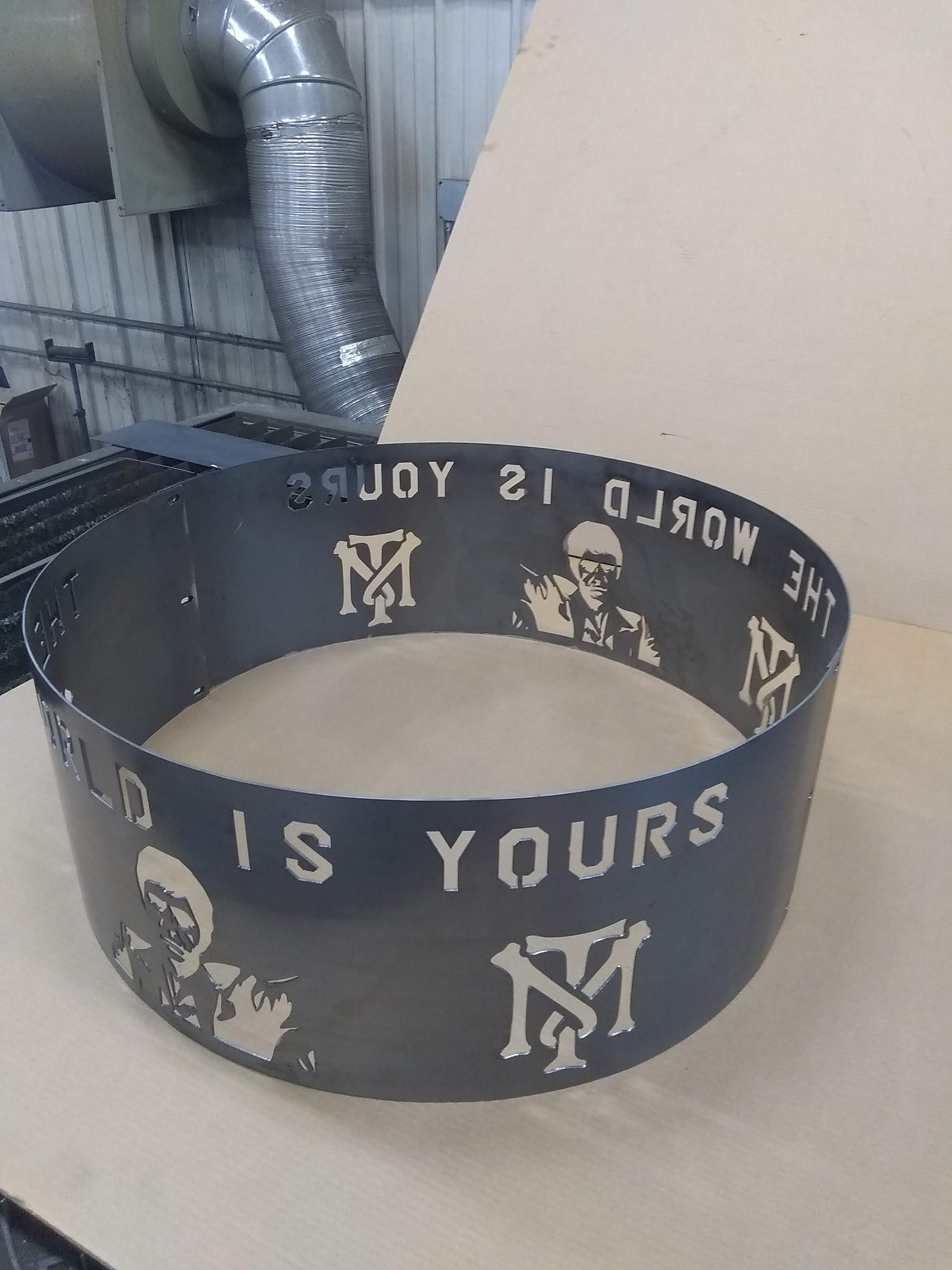 30 Inch Scarface the World is Yours, Bolt Together Fire Pit Painted ...