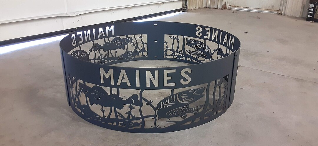 30 or 36 Inch Custom Fish Scene Fire Pit. Musky Bass Walleye. 12 Gauge ...
