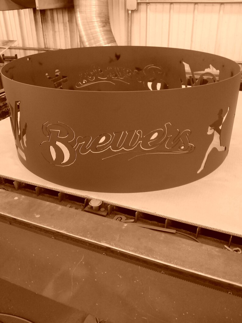 30 Inch Milwaukee Brewers Fire Pit. Bolts Together. Painted - Etsy