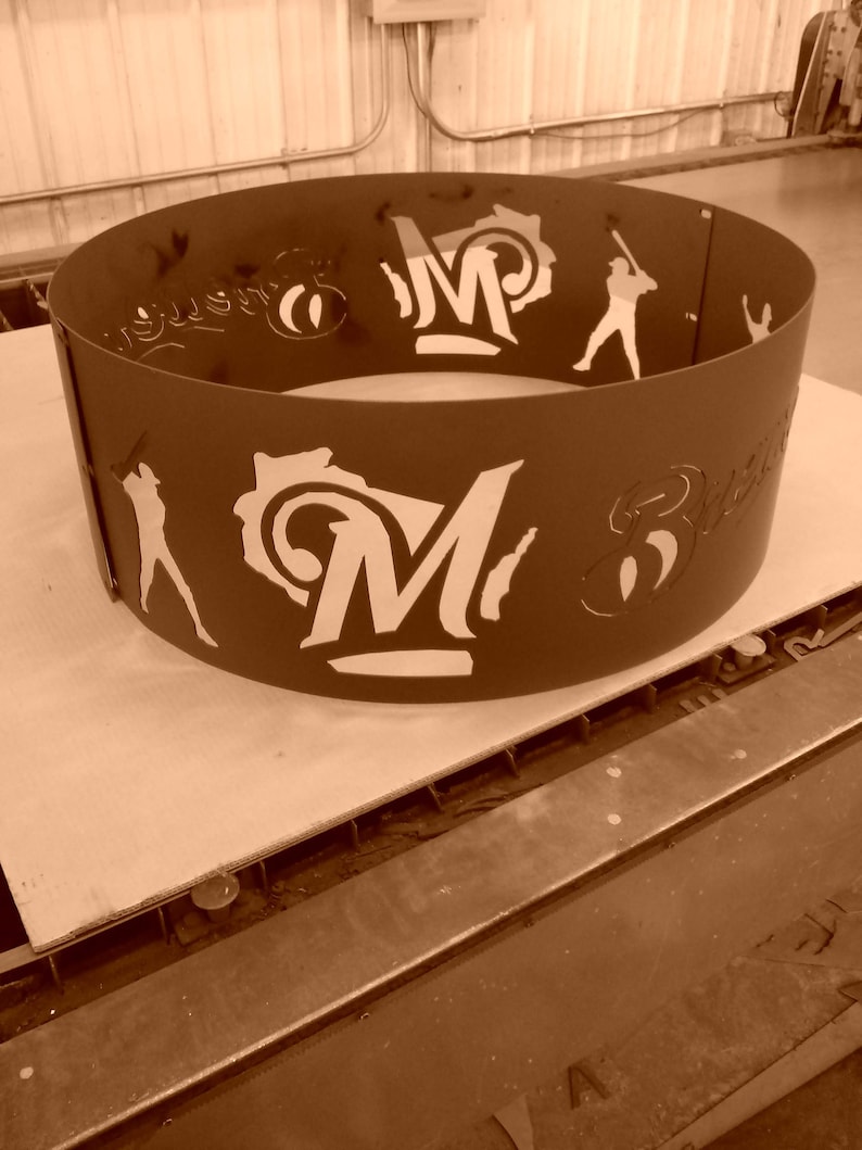 30 Inch Milwaukee Brewers Fire Pit. Bolts Together. Painted - Etsy