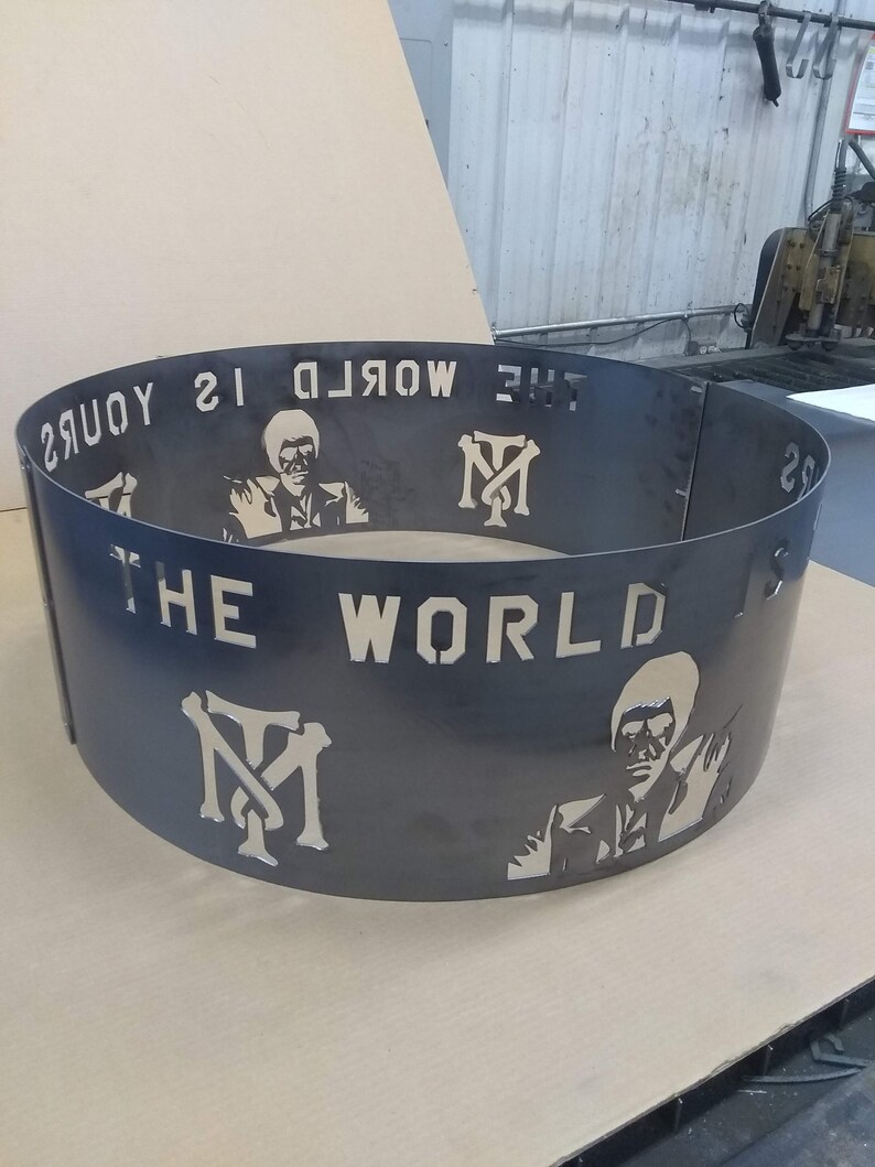 30 Inch Scarface the World is Yours, Bolt Together Fire Pit Painted ...