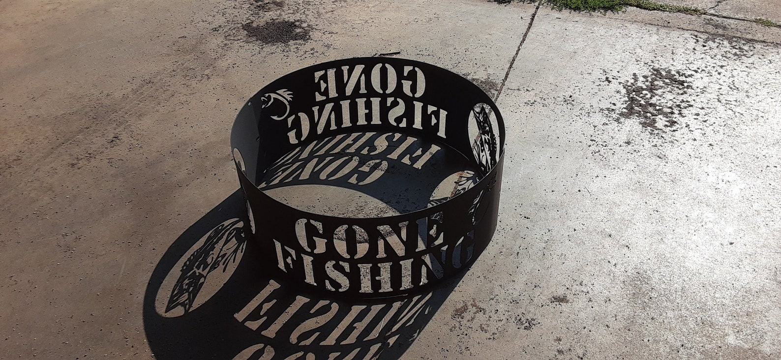 30 Inch Gone Fishing Fire Pit, Bass Fish - Etsy