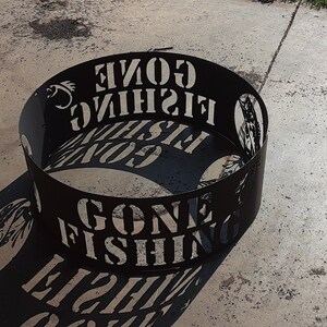 30 Inch Gone Fishing Fire Pit, Bass Fish - Etsy