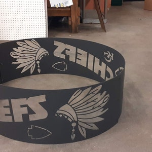 30 Inch Kansas City Chiefs Fire Pit, Painted High Temp Black, Includes ...