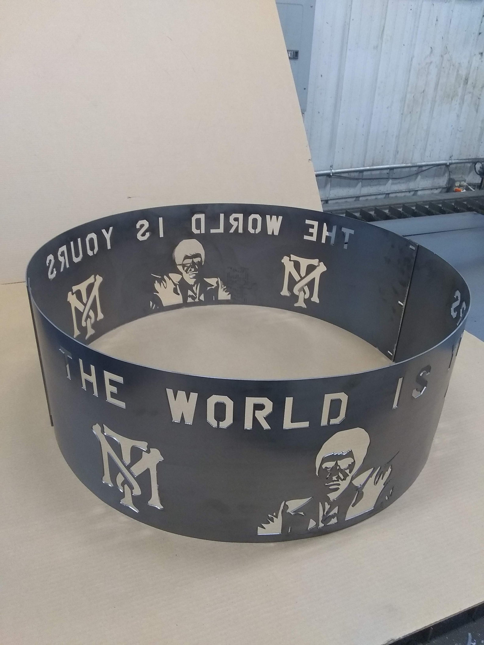 30 Inch Scarface the World is Yours, Bolt Together Fire Pit Painted ...