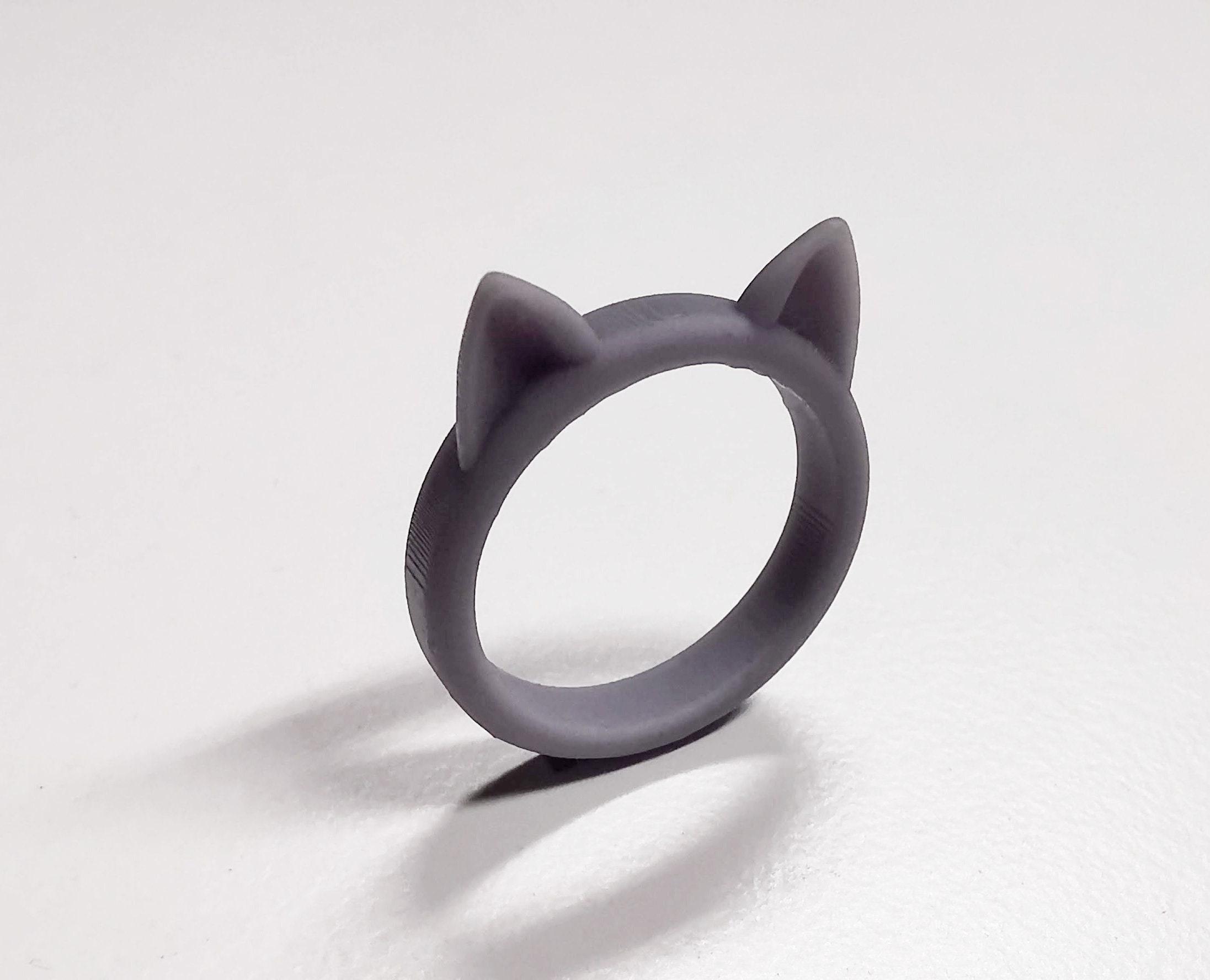 Cat Ring 3d Printed in Multiple Colors Quirky Animal Ring Animal Ears ...