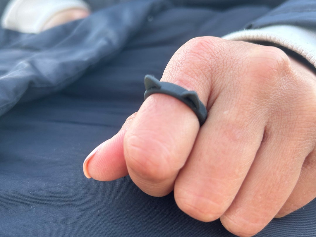 Cat Ring 3d Printed in Multiple Colors Quirky Animal Ring Animal Ears ...