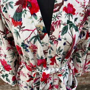 Indian Cotton Hand-made Velvet Kimono, Reversible Kimono, Winter Robe ...
