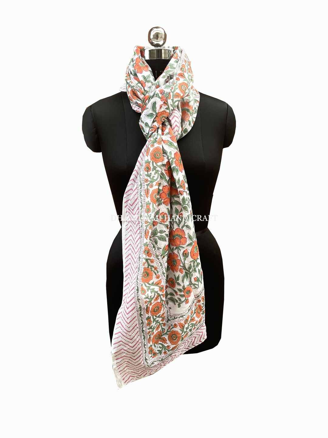 Indian Cotton Hand-block Pareo, Handmade Summer Sarong Wrap, Beach ...