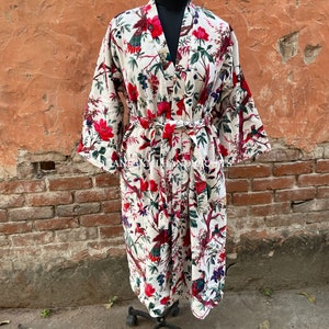 Indian Cotton Hand-made Velvet Kimono, Reversible Kimono, Winter Robe ...