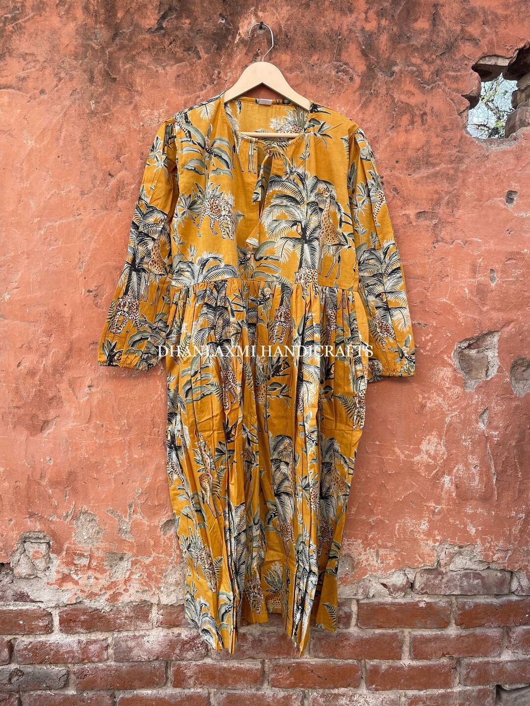 Customizable Womens Indian Cotton Summer Maxi Dress Jangle - Etsy Israel
