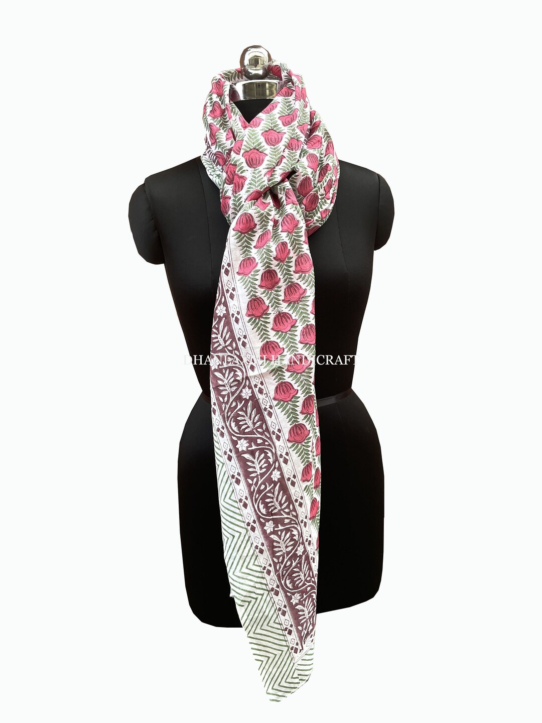 Indian Cotton Beach Sarong, Floral Hand-block Pareo, Party Wear Scarf ...