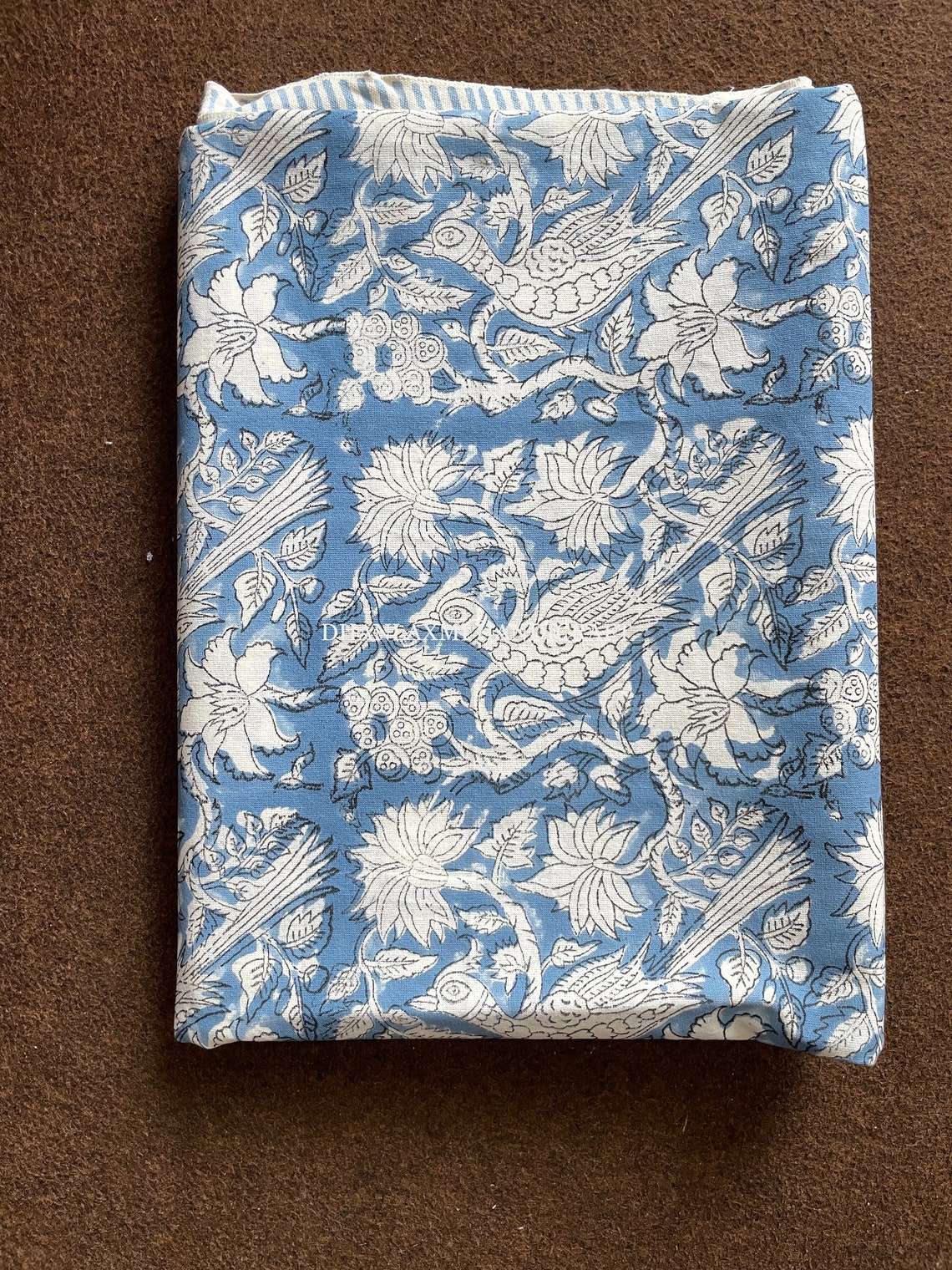 Indian Bird Block Print Tablecloth Border Design Table Cover - Etsy