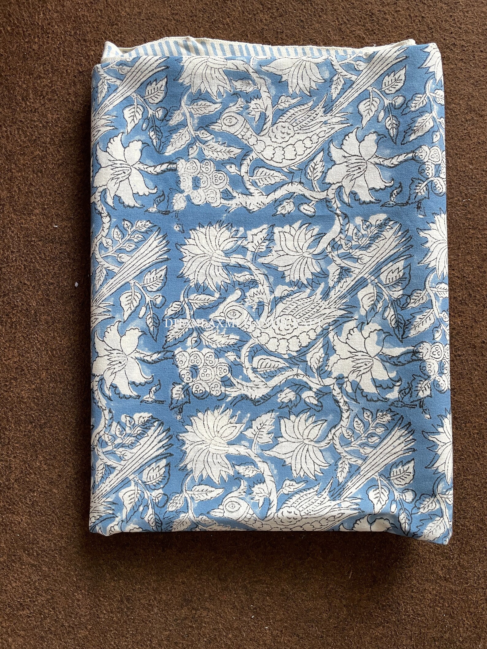 Indian Bird Block Print Tablecloth Border Design Table Cover - Etsy