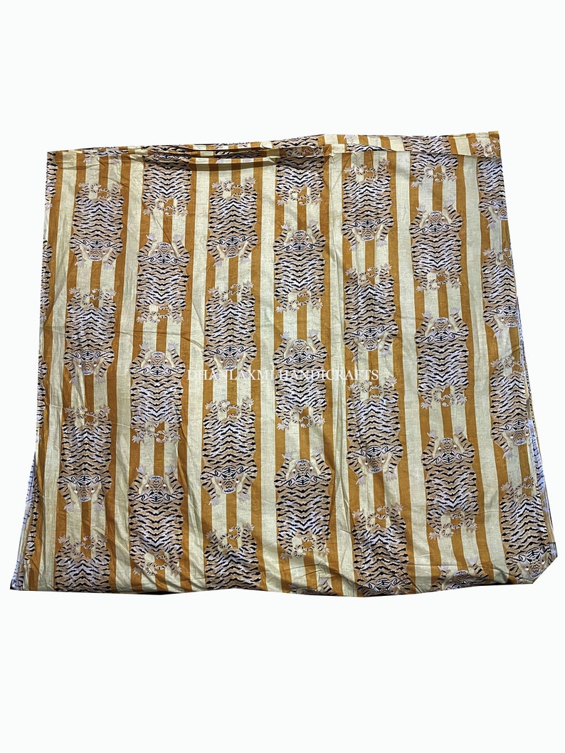 Tiger Print Cotton Fabric, Indian Block Print, Summer Dress Material - Etsy