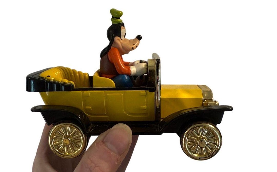 Vintage RARE Yellow Disney Goofy in Classic Car Collectible Toy - Etsy