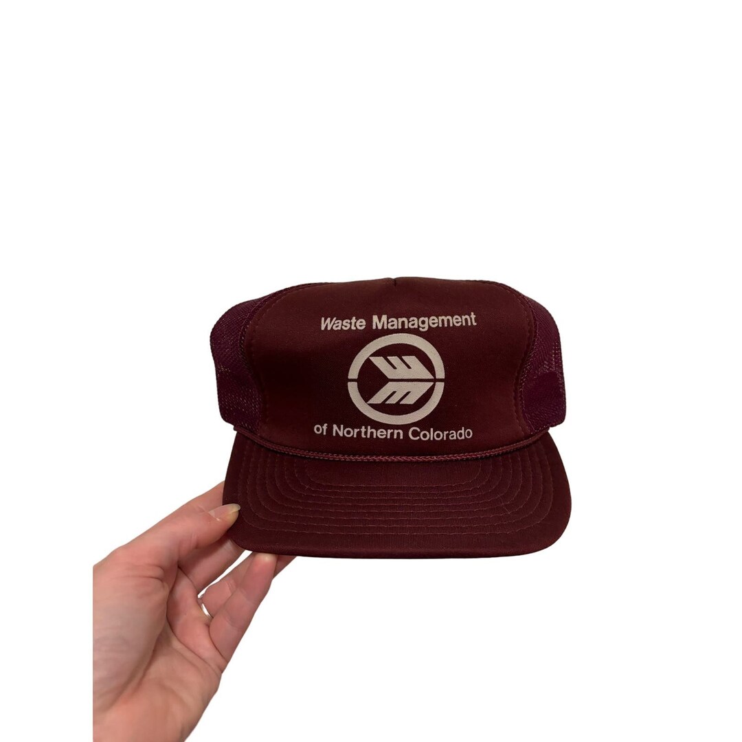 Vintage Maroon Waste Management Trucker Hat - Etsy