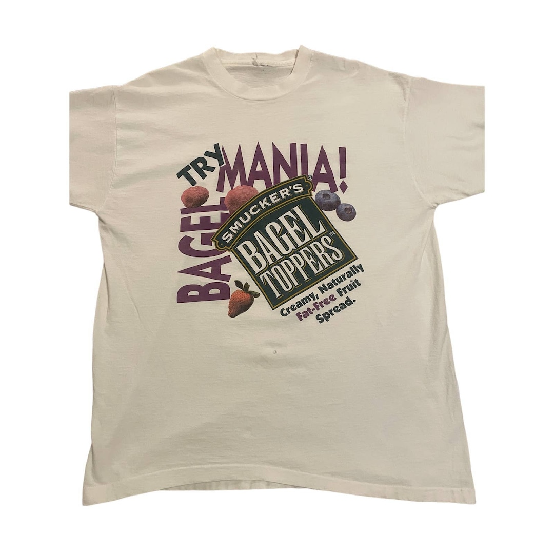 Vintage Single Stitch Smuckers Bagel Toppers Bagel Mania Tshirt Size XL ...