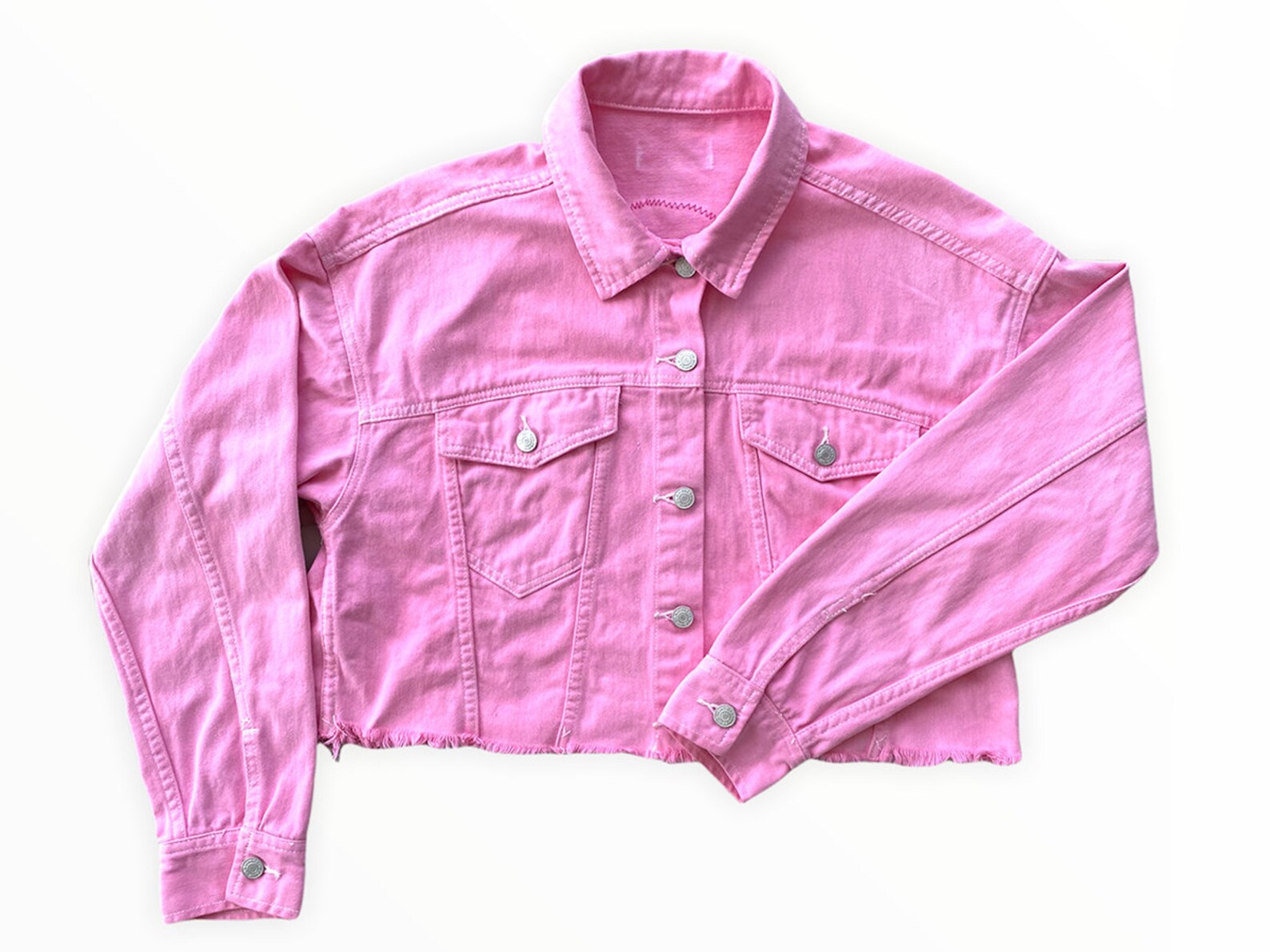 Upcycled Denim Jacket Pink Girl Lollipop Patch Dyed Distressed - Etsy