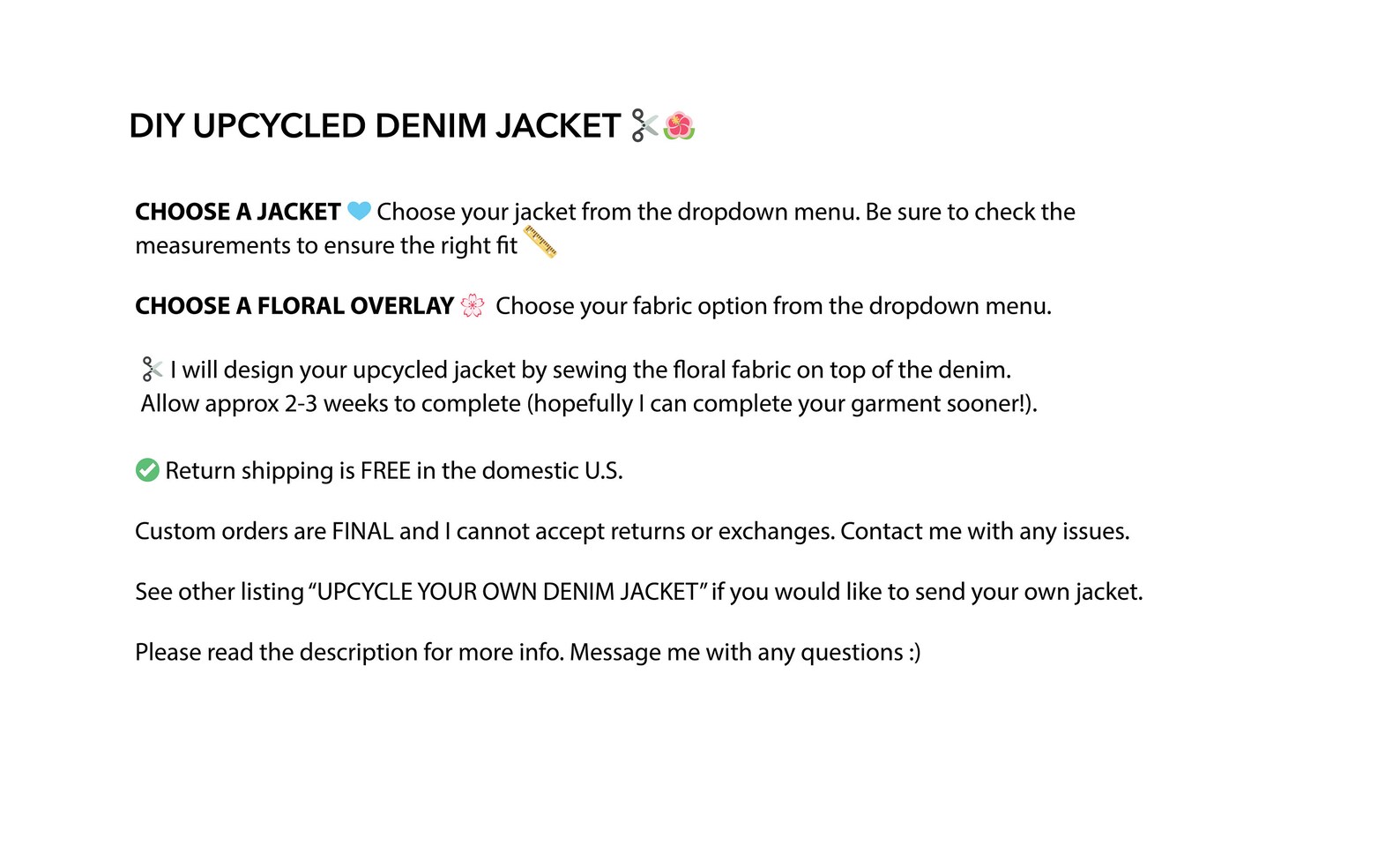 DIY Upcycled Floral Jacket - Choose a Denim Jacket and Floral Overlay ...