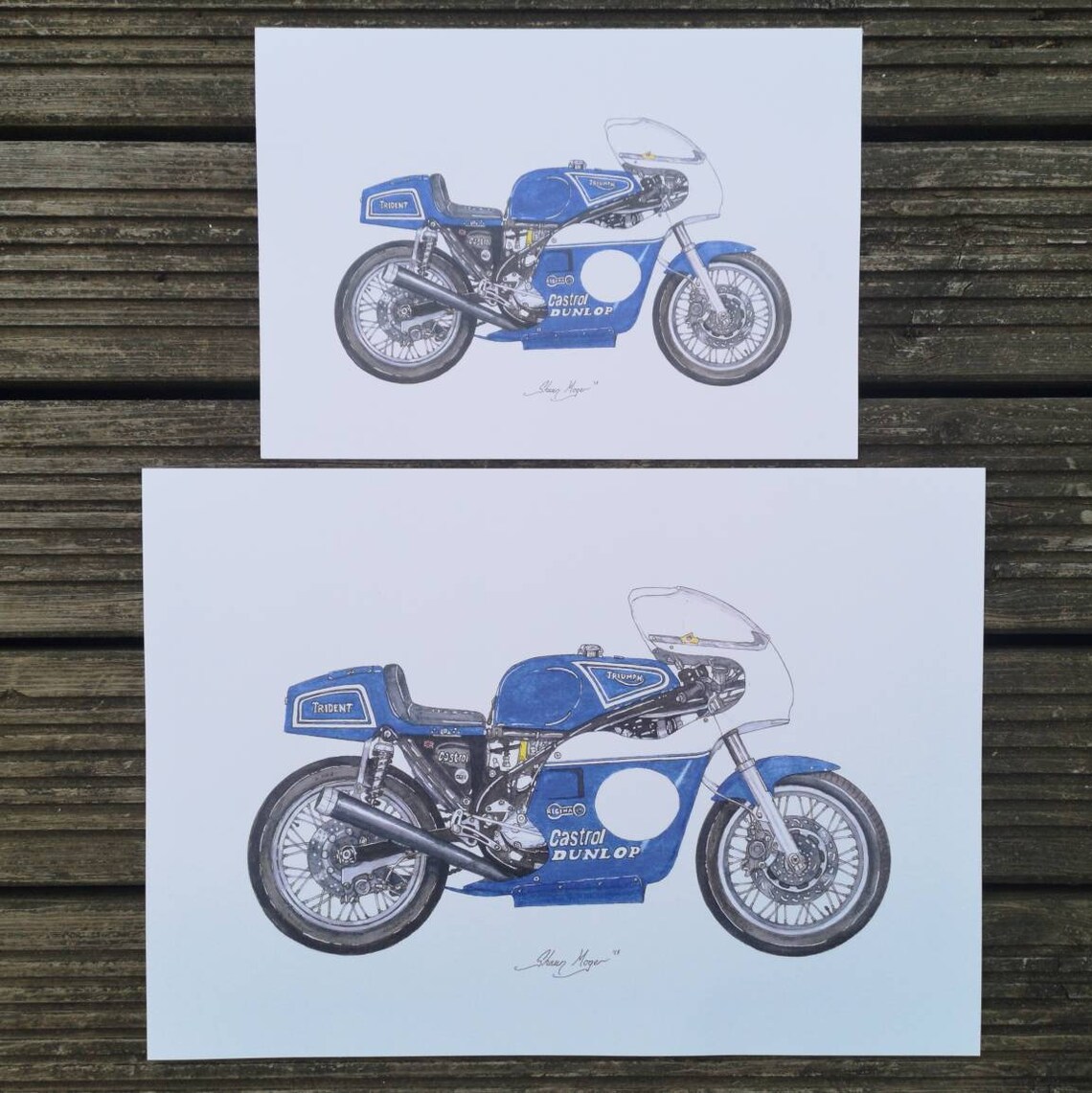 Rob North Triple Triumph Trident Racing Motorcycle Print - Etsy