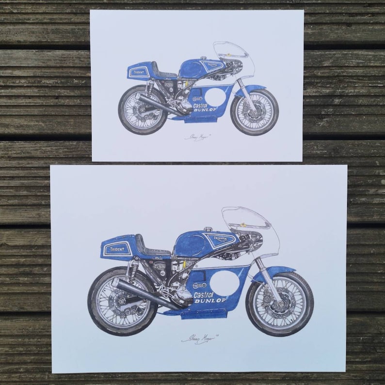 Rob North Triple Triumph Trident Racing Motorcycle Print - Etsy