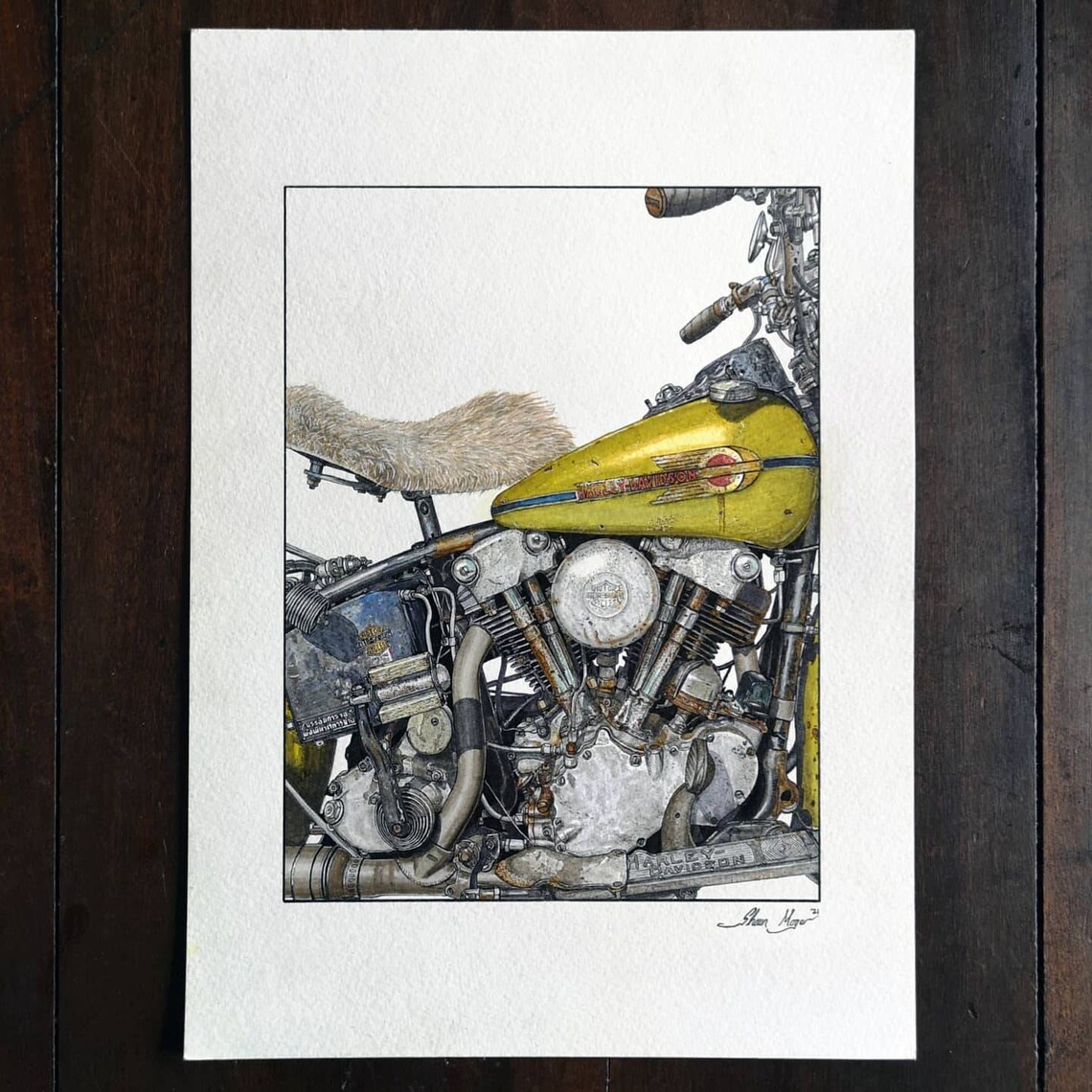 Harley Davidson Knucklehead Art Prints, Limited Edition - Etsy
