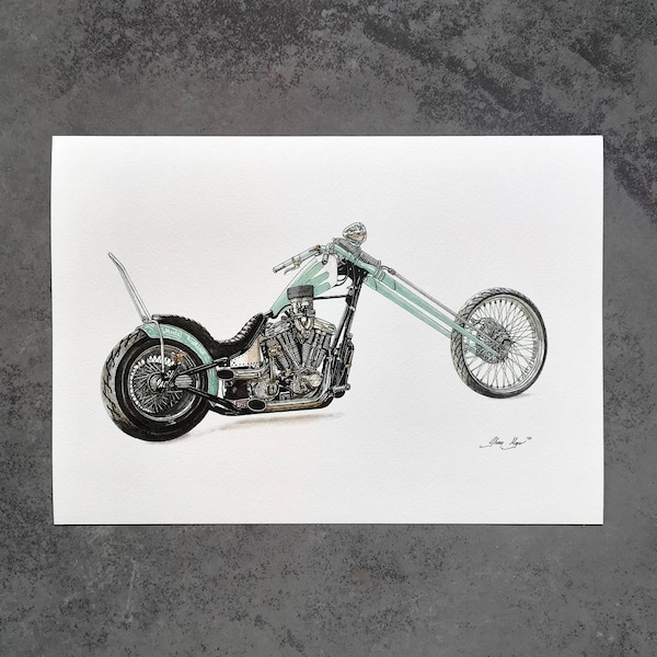 Motorcycle Painting - Etsy