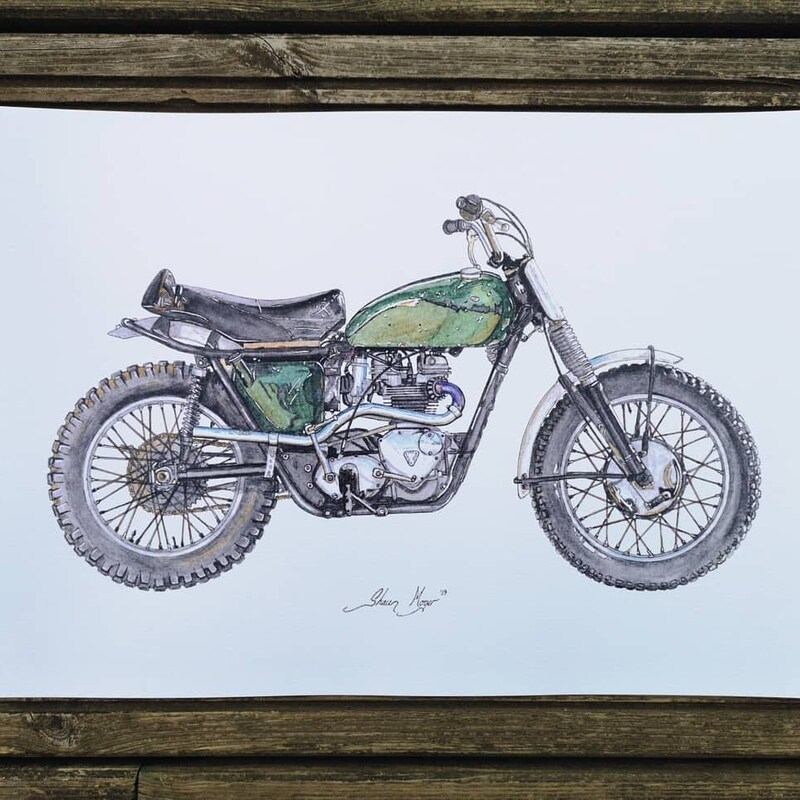 Motorcycle Print - Etsy