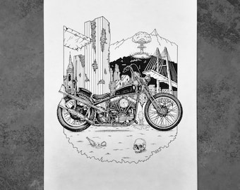 Harley Davidson Panhead Blueprint Art Keywords: Poster, Photo, Print ...