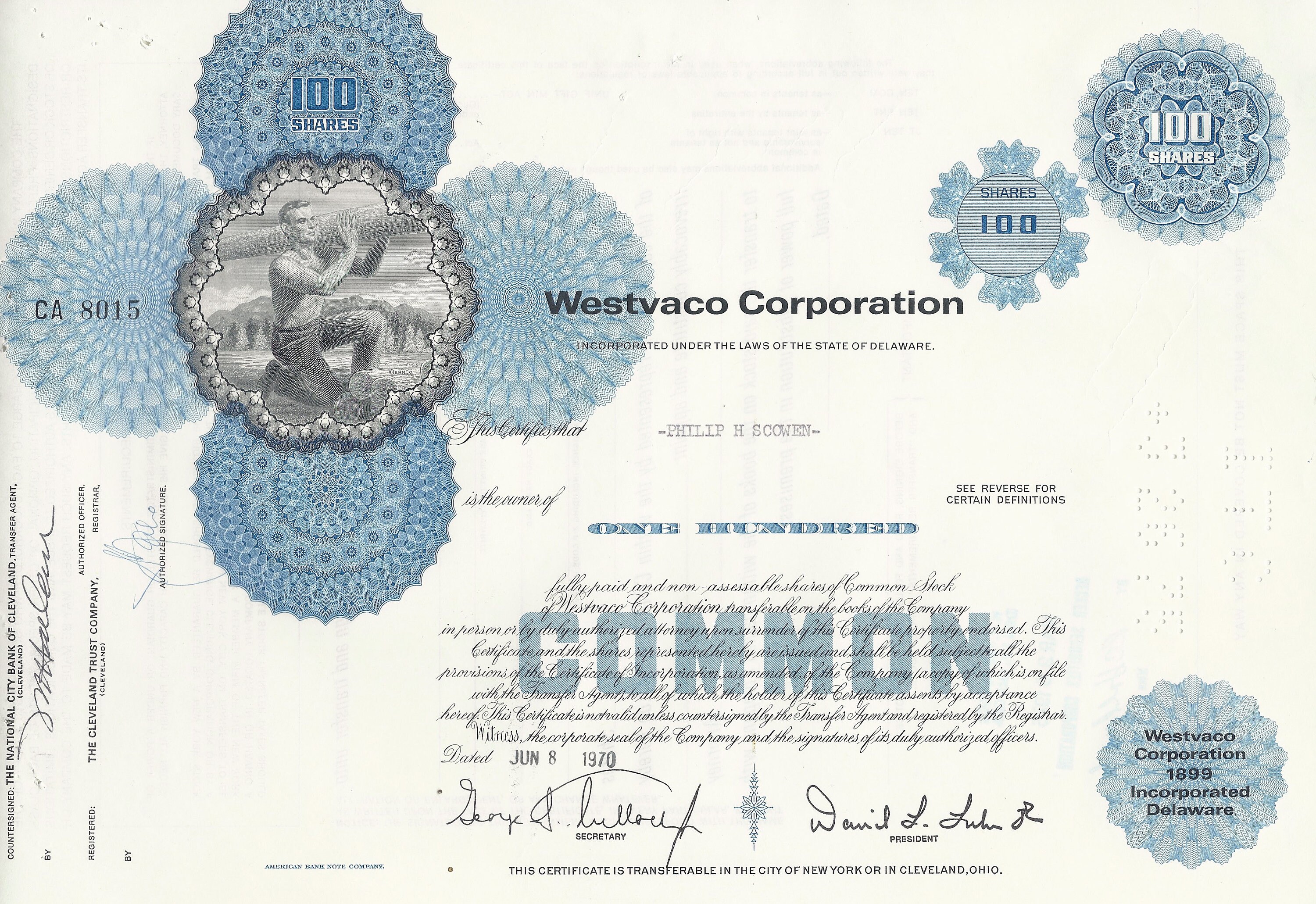 Westvaco west Virginia Pulp & Paper Co. Corp. Stock - Etsy