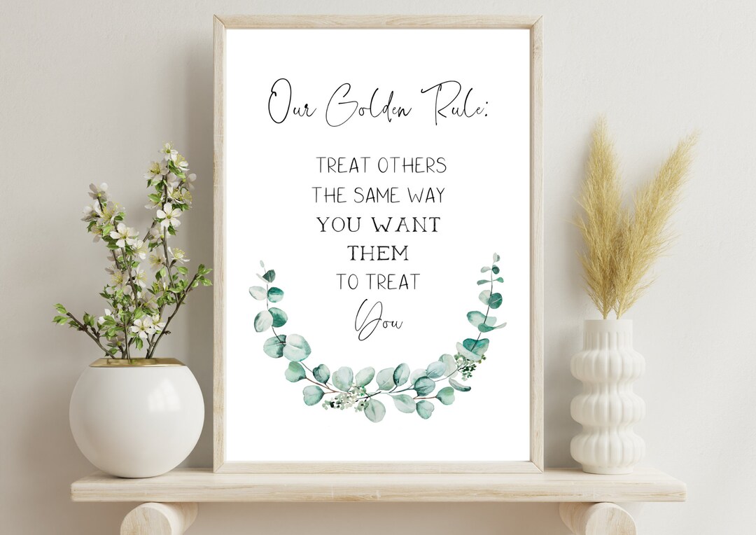 Golden Rule | Uplifting Family Motto Sign for the Home, Wall Plaque for ...