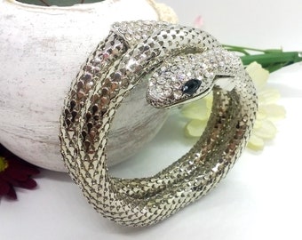 Silver Snake Bangle | Etsy