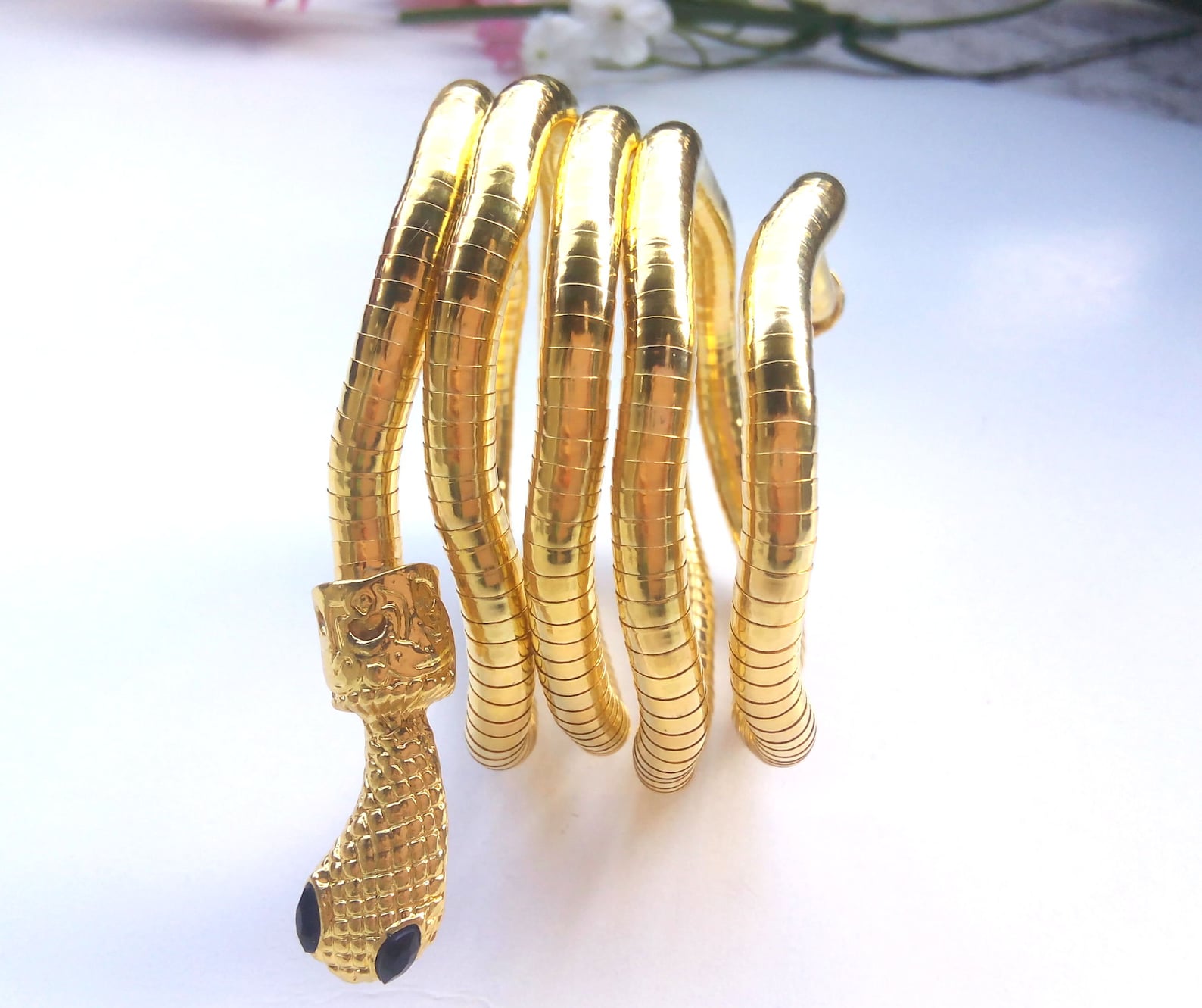 Gold Snake Bracelet Snake Cuff Bangle Bracelet for Women - Etsy