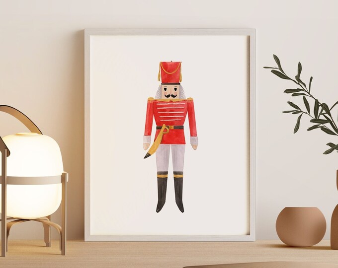 Gold Nutcracker Christmas Wall Art Decor Poster Print - Etsy