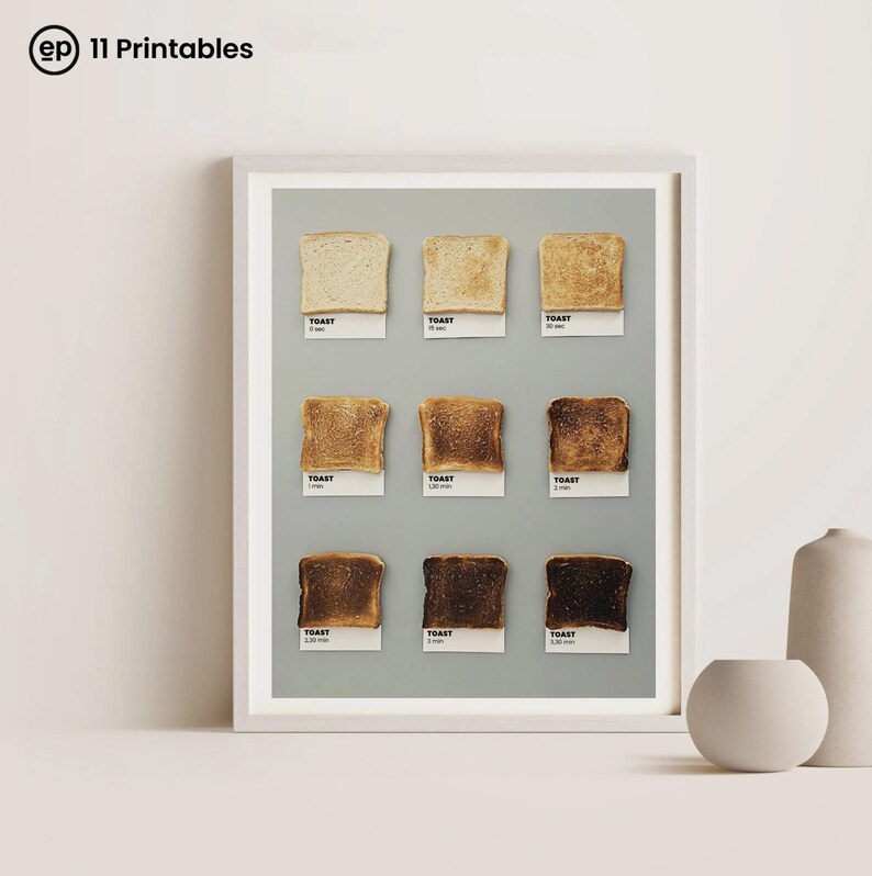Toast Guide Poster, Toast Poster, Toast Guide, Kitchen Print, Kitchen ...