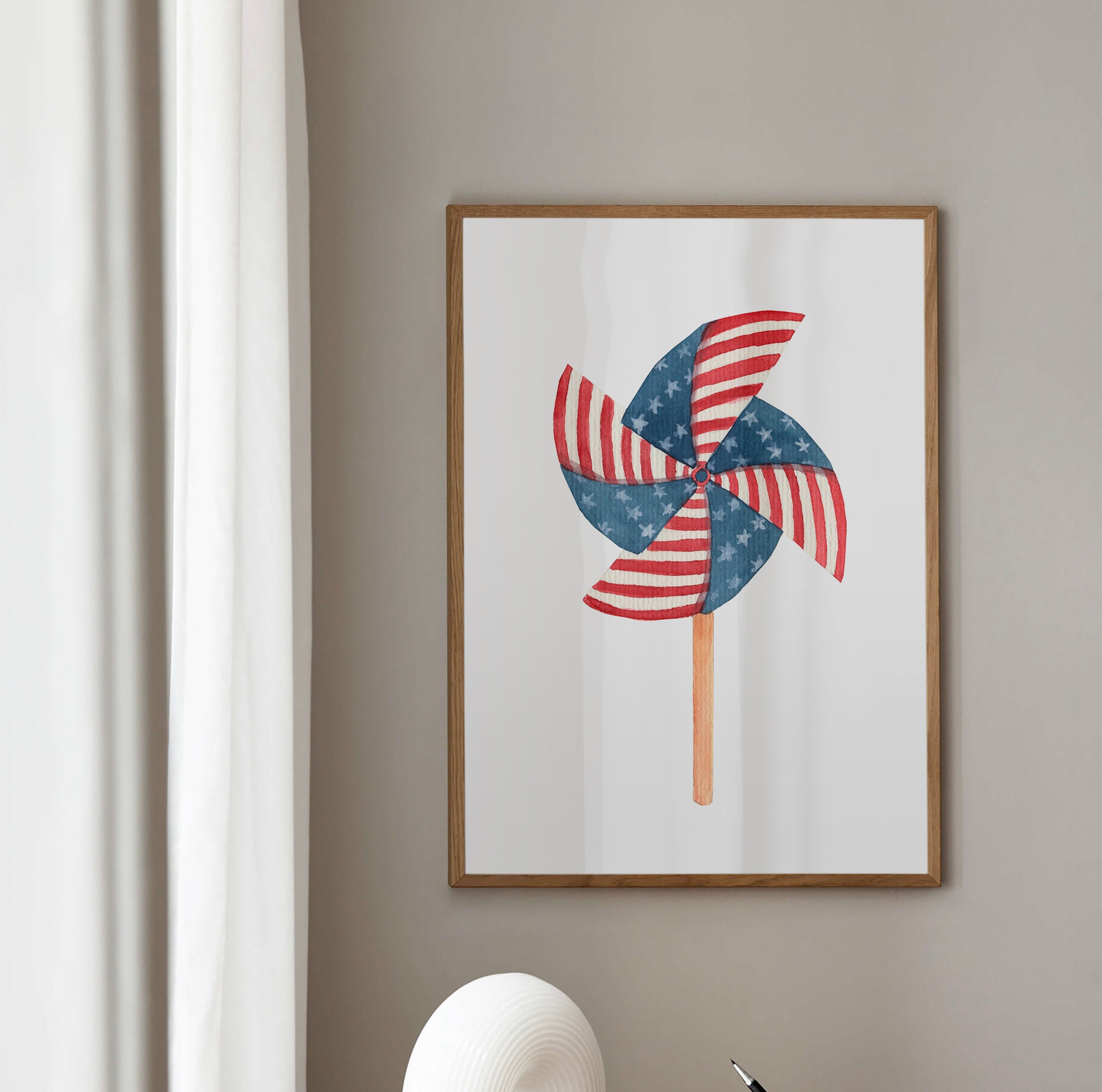 Pinwheel Poster Pinwheel USA Pinwheel Watercolor Pinwheel - Etsy