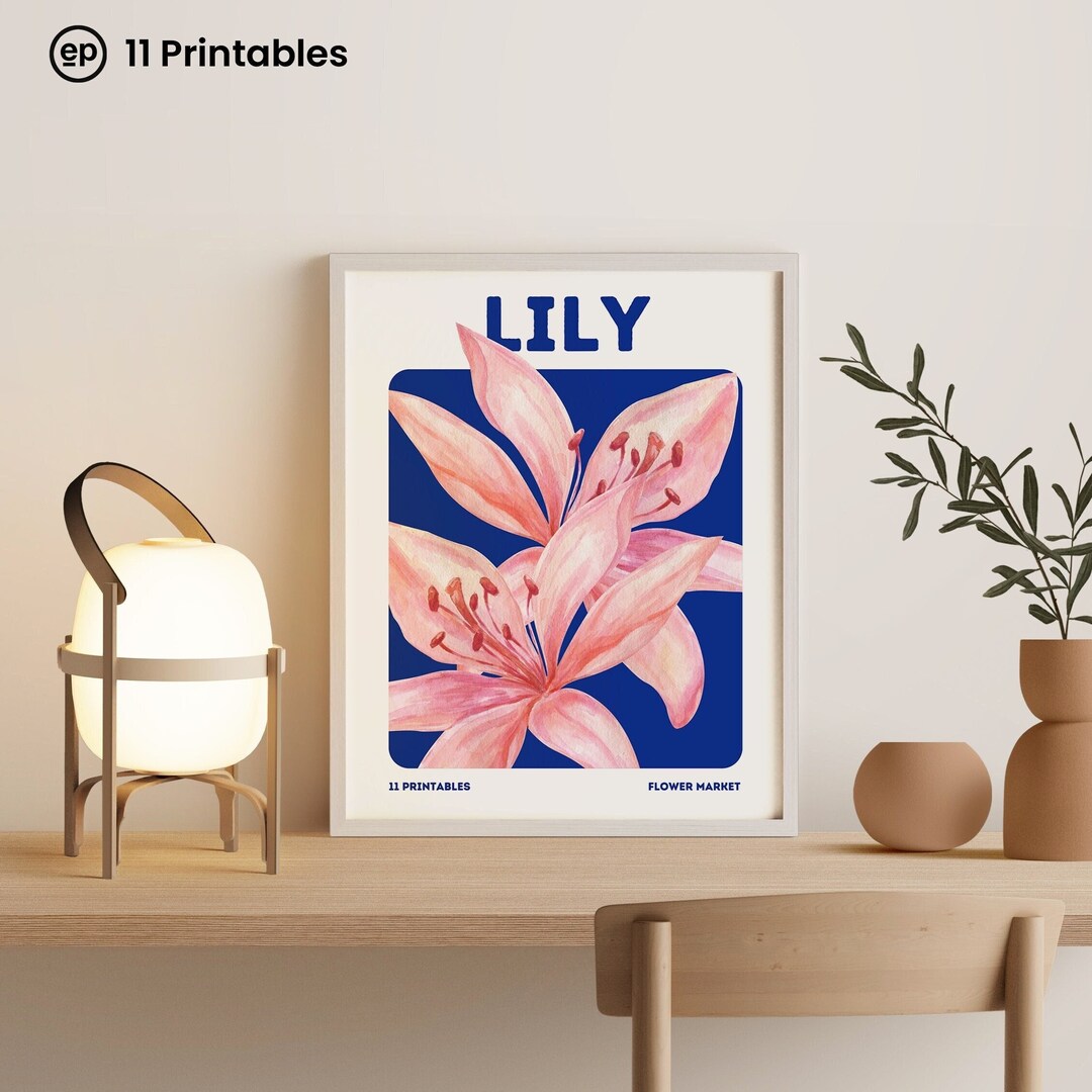 Lily Poster Lily Art Lily Flower Lily Botanical Flower - Etsy