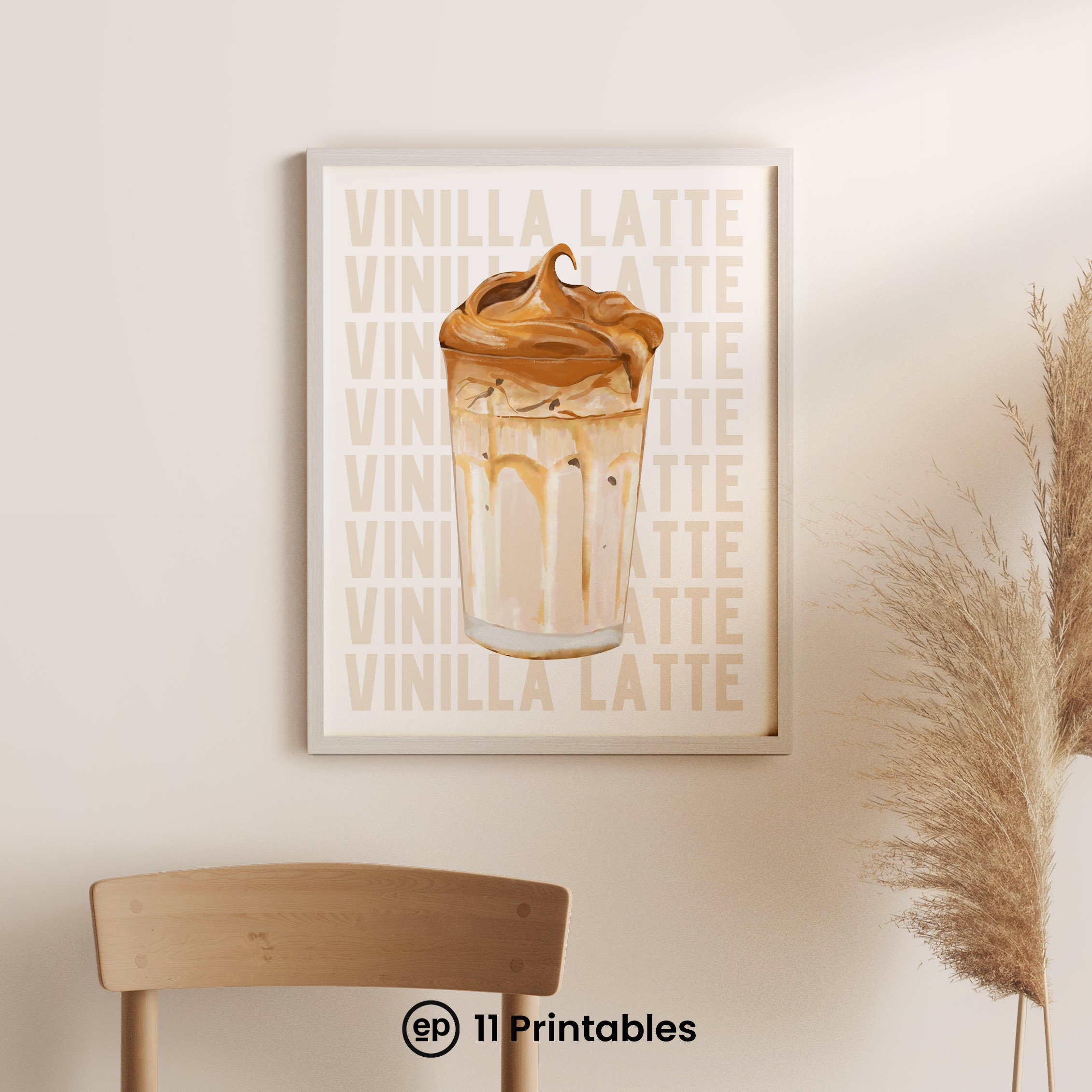 Iced Vanilla Latte Vanilla Latte Poster Latte Poster Latte - Etsy