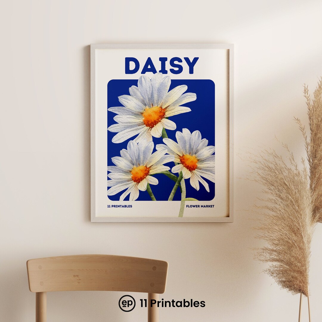 Daisy Print, Daisy Wall Art, Daisy Poster, Flower Poster, Wildflower ...