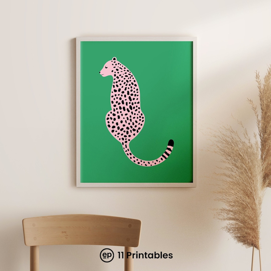 Green Cheetah Poster, Cheetah Poster, Cheetah Poster, Leopard Print ...