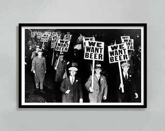 We Want Beer People Marching Protest Print Poster - Etsy