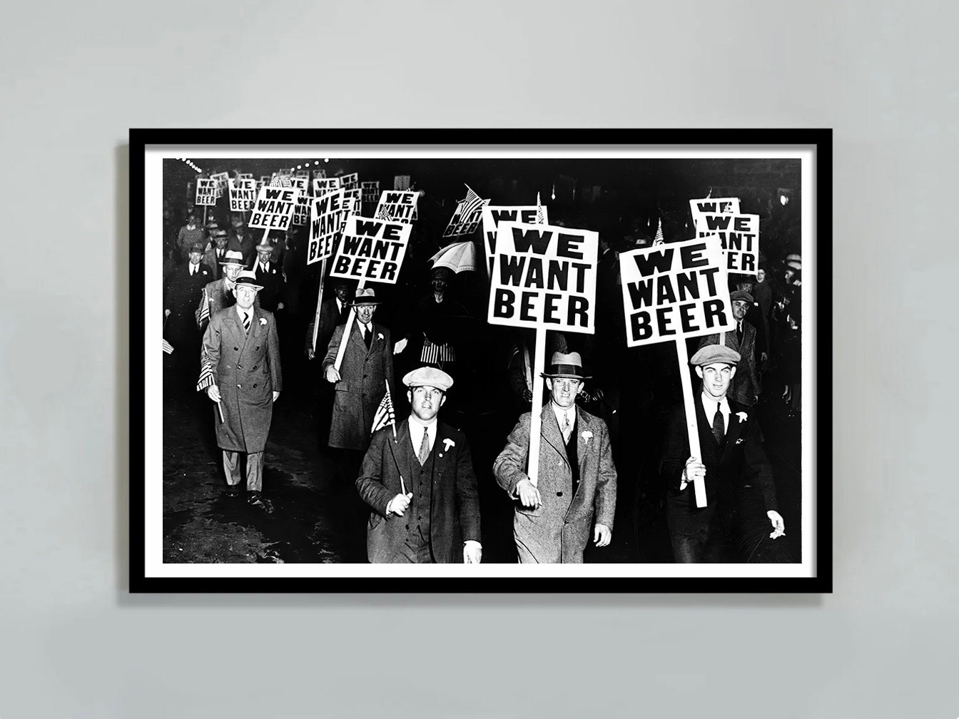 We Want Beer Poster, Bar Poster, Beer Lover, Beer Protest, Prohibition ...